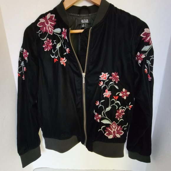 a.n.a | Jackets & Coats | Ana Ana Floral Embroidered Velvet Velour ...